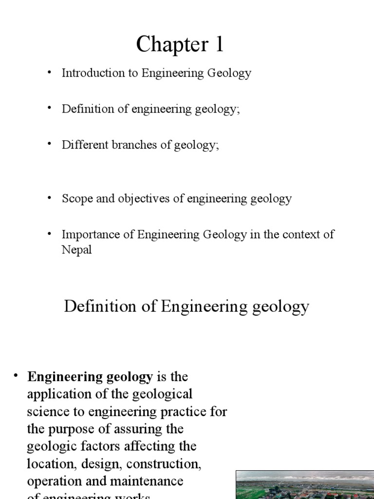 Chapter 1 - Introduction of Engineering Geology | PDF | Economic ...