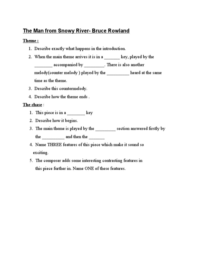 The Man From Snowy River | PDF