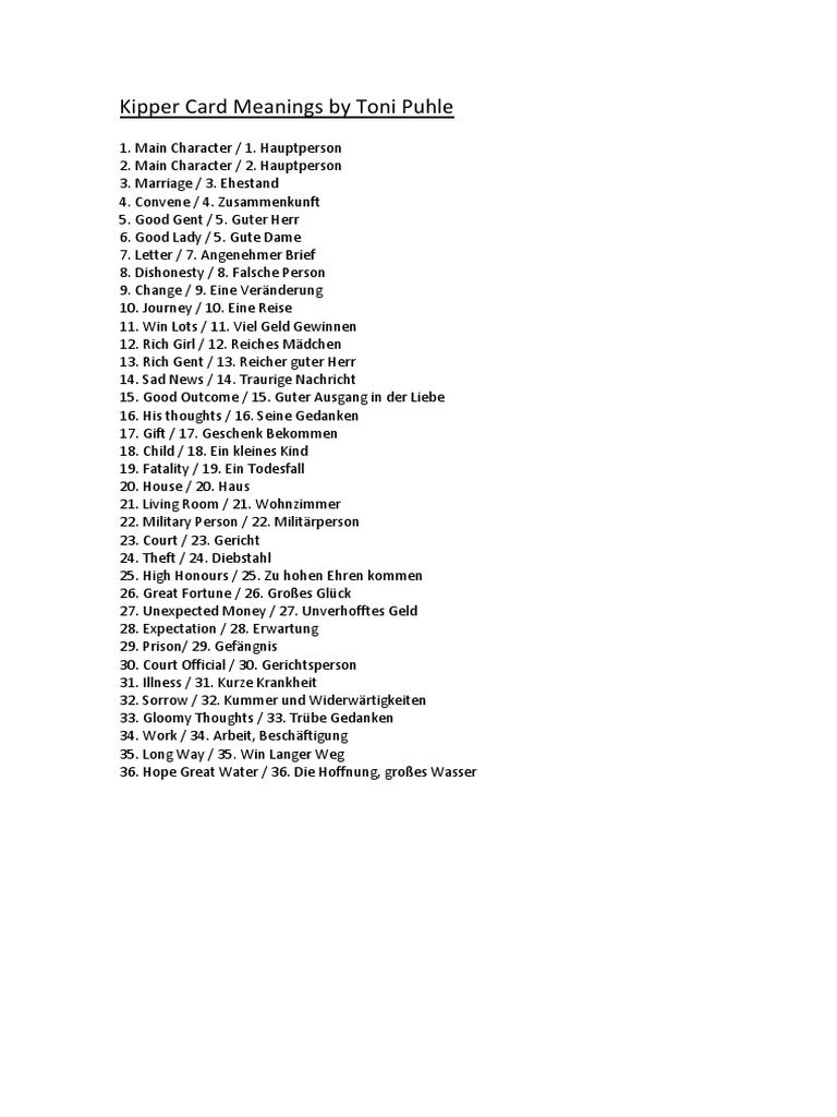 Kipper Cards Kipperkarten PDF | PDF | Psychological Concepts