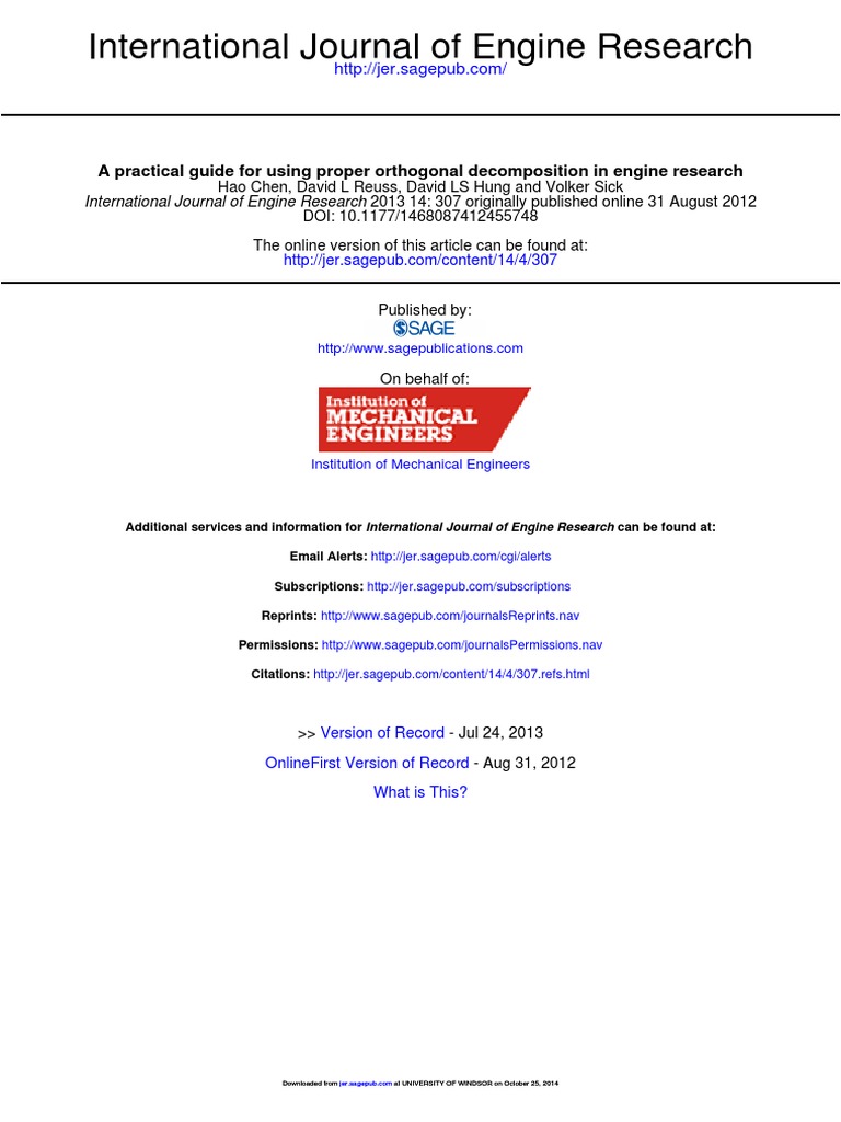 International Journal of Engine Research: A Practical Guide For Using ...