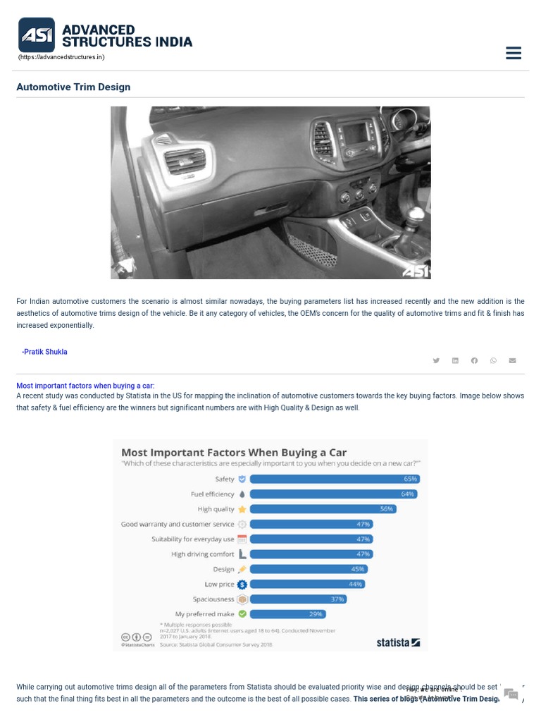 Automotive Trims Design - Advanced Structures India | PDF | Automotive ...