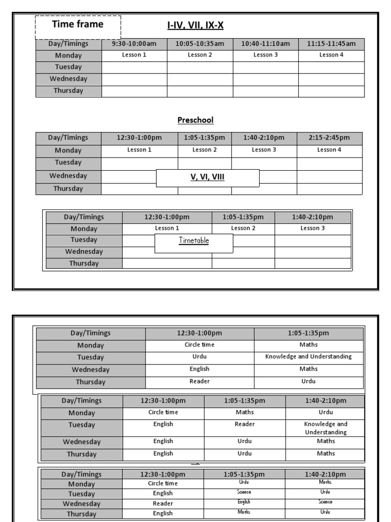 Zoom Class Timetable PG-10 | PDF | Inquiry | Science
