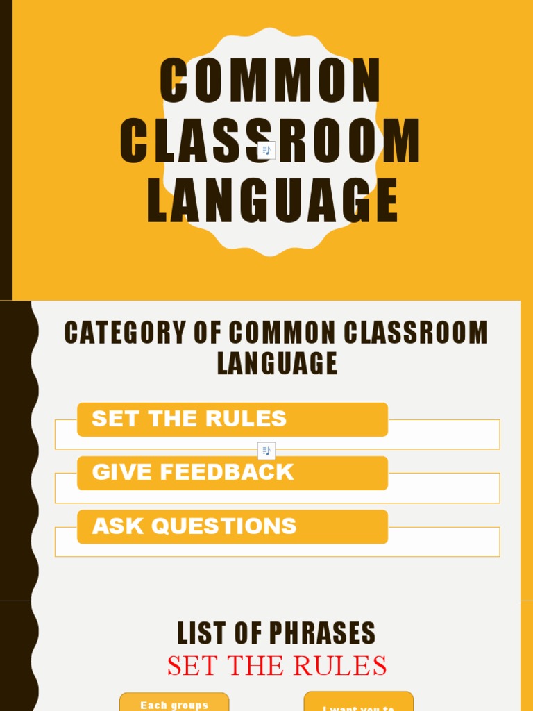 Common Classroom Language | PDF