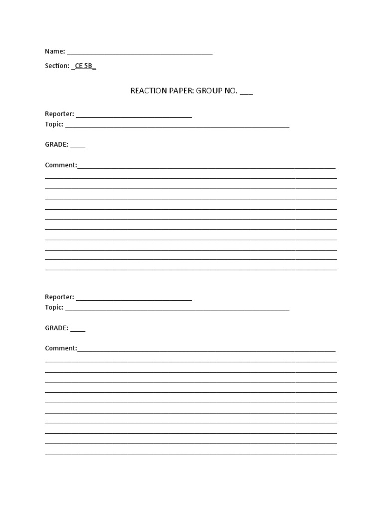 Reaction Paper Template for CE 5B | PDF