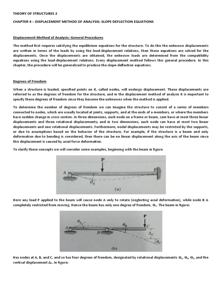 Theory of Structures 2 Chapter 4 - Displacement Method of Analysis ...