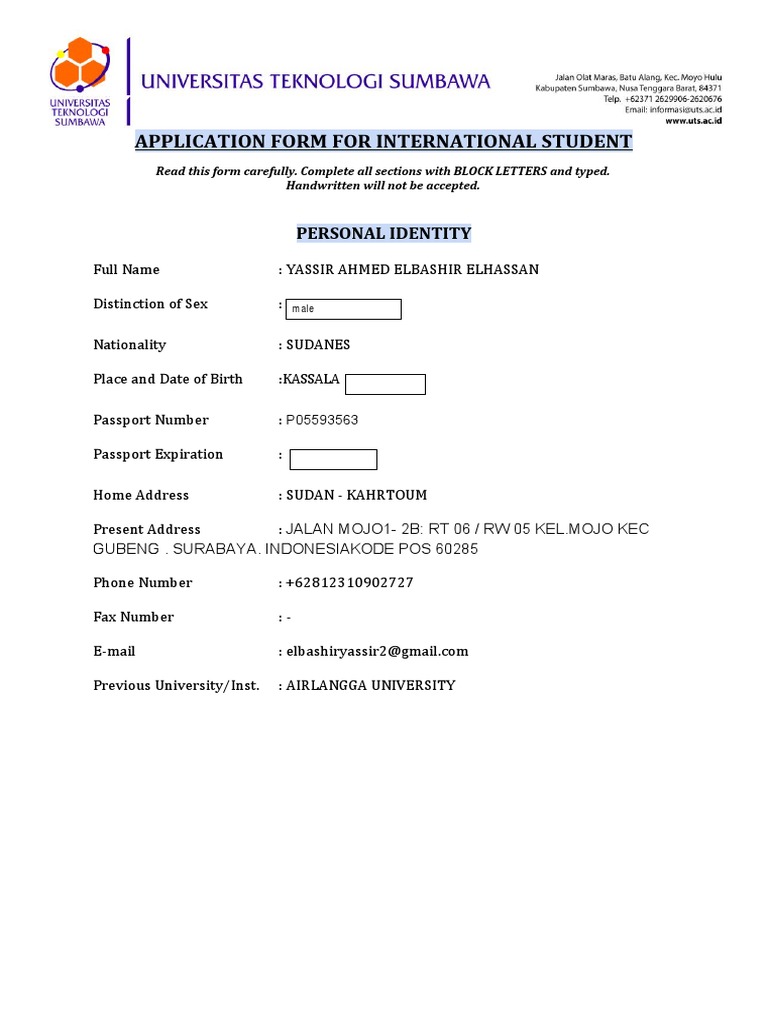 Application Form UTS-GAS | PDF | Indonesian Language