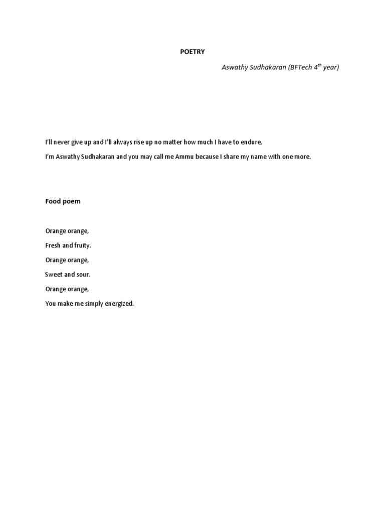 Poetry Self Intro Poem | PDF | Poetry