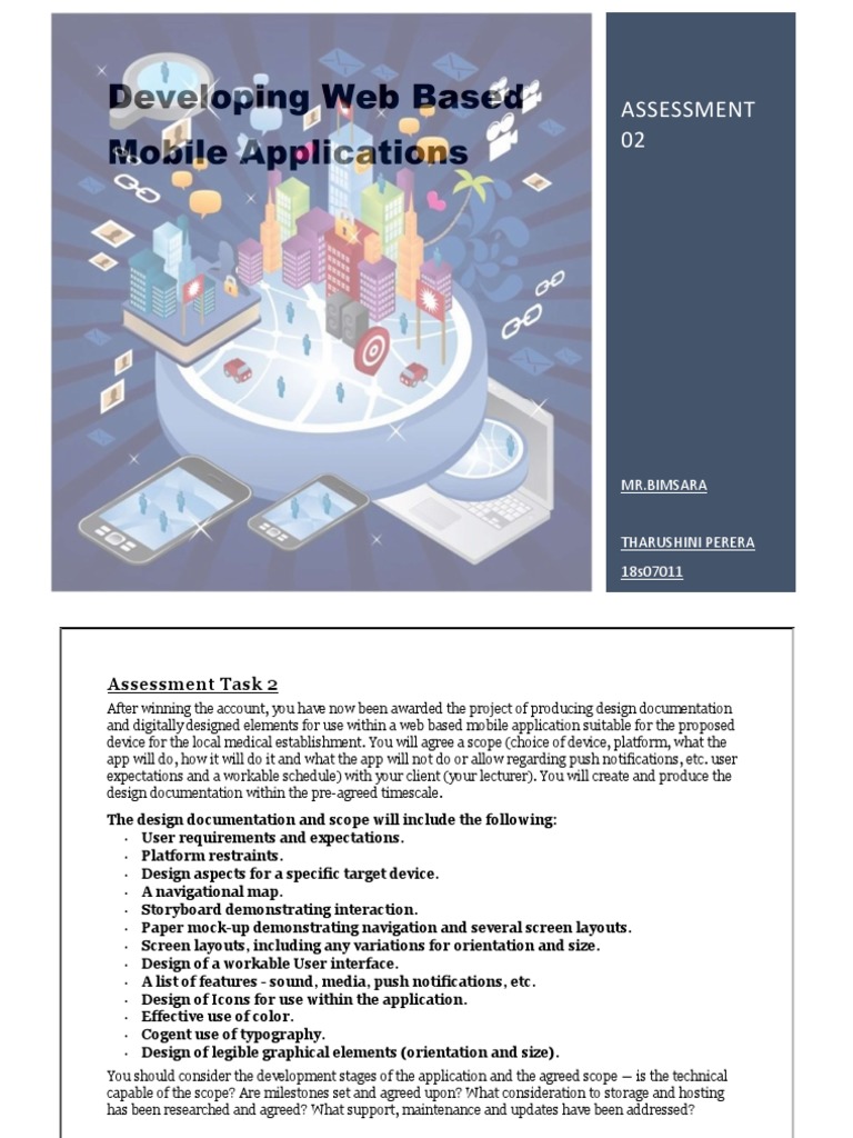 Developing Web Based Mobile Applications: Assessment 02 | Download Free PDF | Mobile App | Web ...