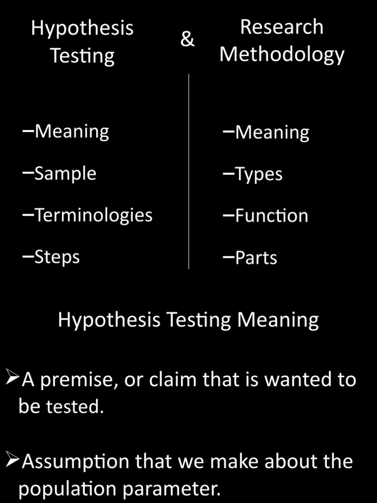 Hypothesis Testing & Research Methodology | PDF