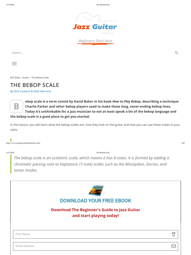 The Bebop Scale | PDF | Chord (Music) | Scale (Music)