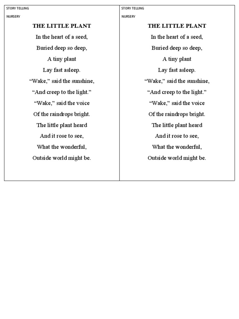 The Little Plant The Little Plant: Story Telling Nursery Story Telling ...