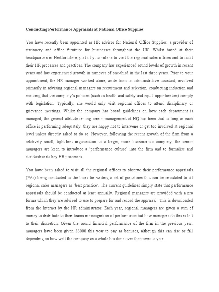Case Study On Performance Appraisal Performance MGT Appraisal | PDF ...