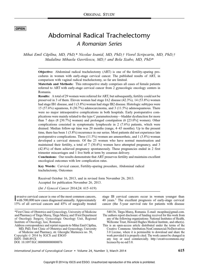 Trachelectomy | PDF | Cervical Cancer | Pregnancy