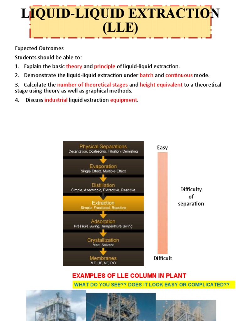 Liquid-Liquid Extraction (LLE) | PDF | Phase (Matter) | Solubility