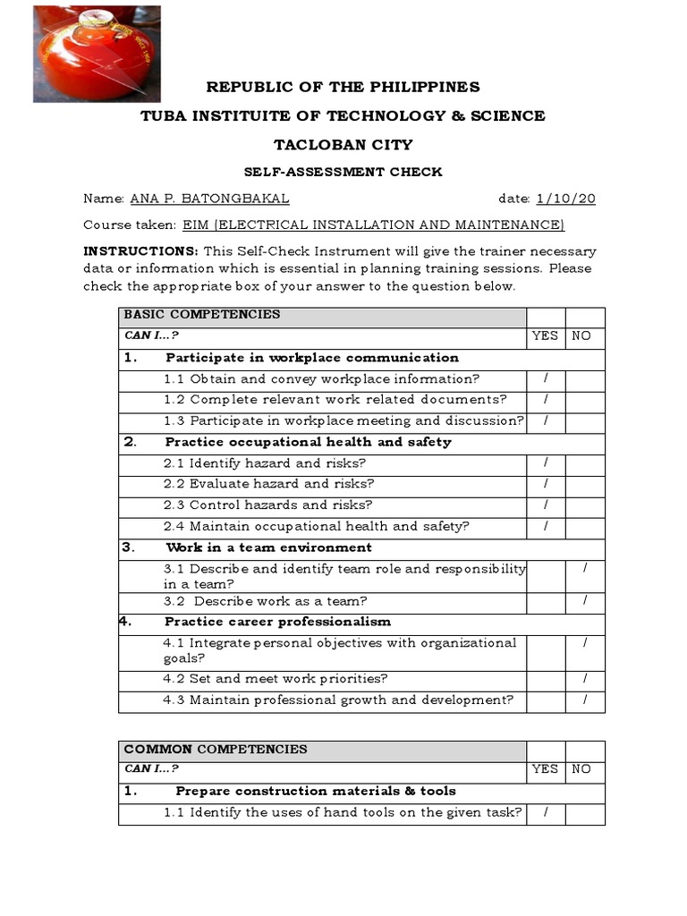 Republic of The Philippines Tuba Instituite of Technology & Science ...