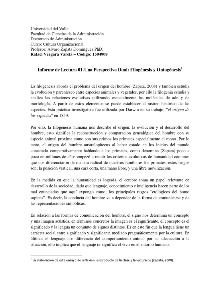 Filogénesis y Ontogénesis del Hombre | PDF | Homo Sapiens | Evolución