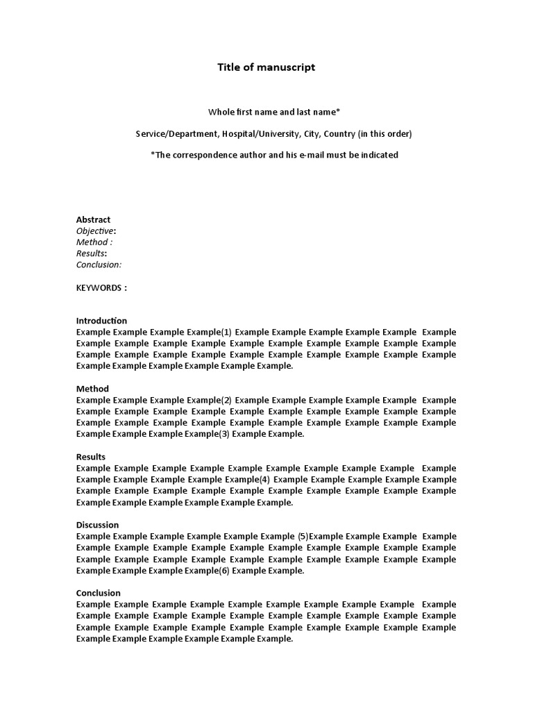 Title of Manuscript: Objective: Method: Results: Conclusion | PDF ...