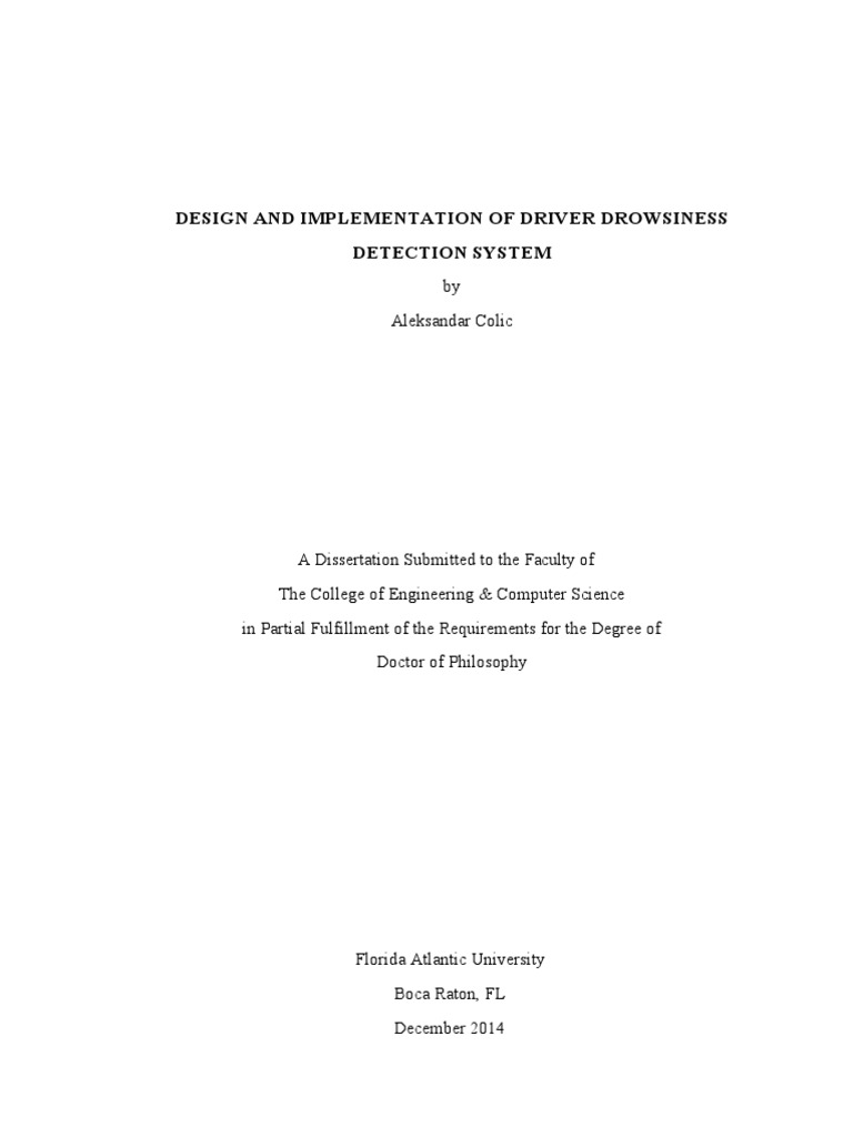 Design And Implementation Of Driver Drowsiness Detection System Pdf