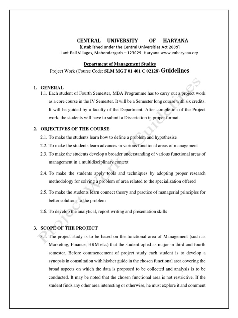 Project Work Guidelines (2999) | PDF | Thesis | Times New Roman