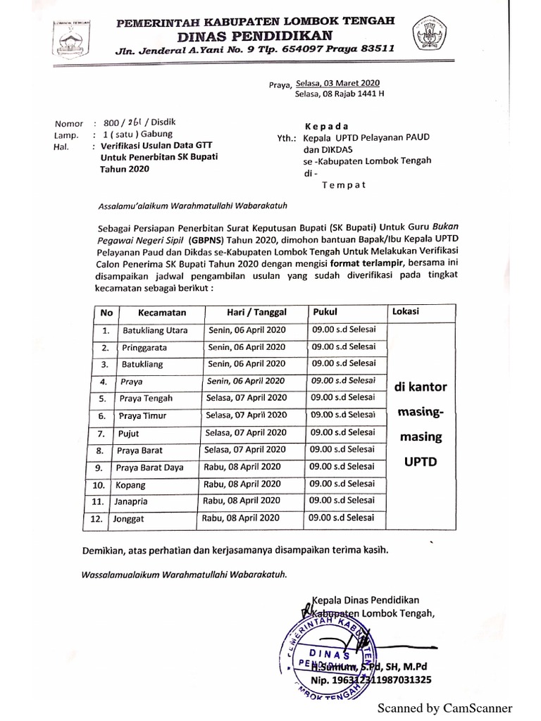 Surat Verifikasi GTT | PDF