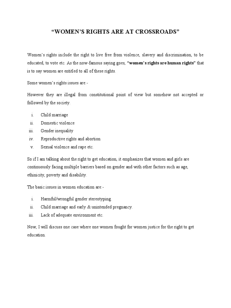 STP Womens Rights | PDF