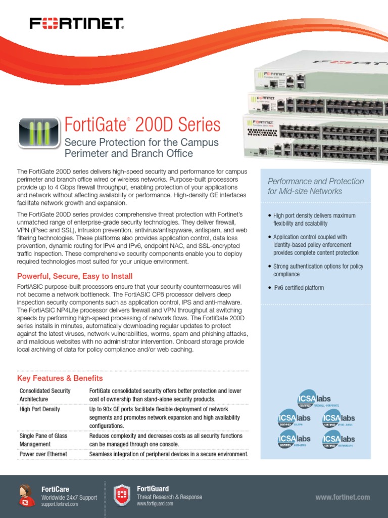 FortiGate 200D PDF | PDF | Firewall (Computing) | Computer Network