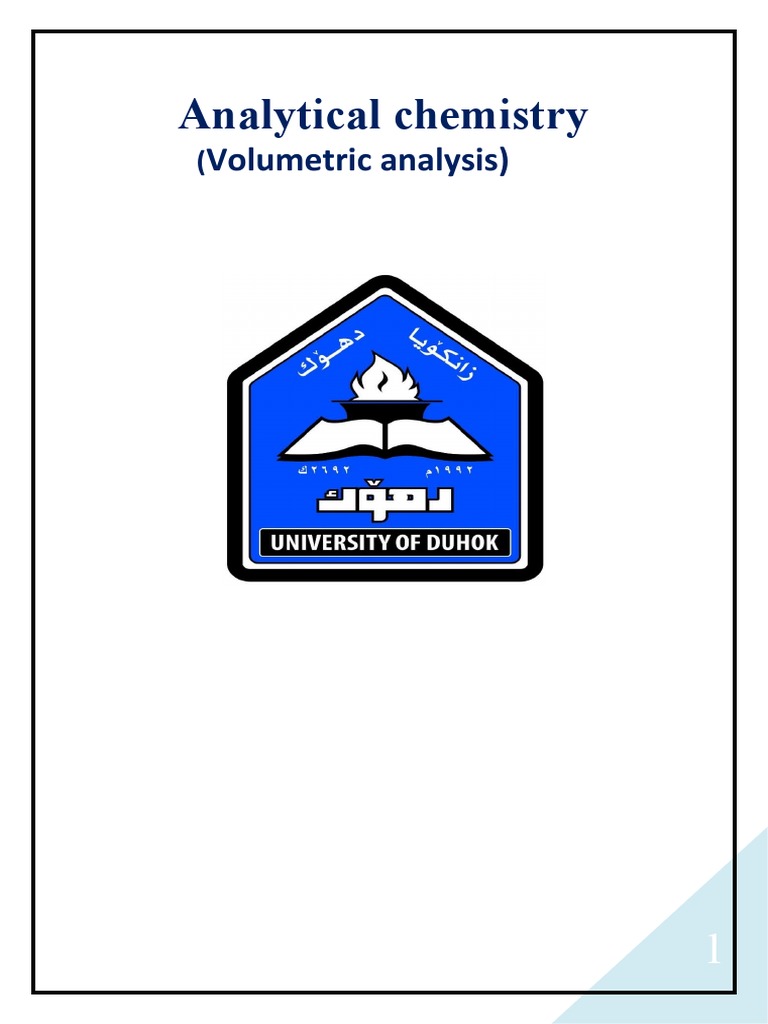 Analytical Chemistry: Volumetric Analysis) | PDF | Titration | Chemistry