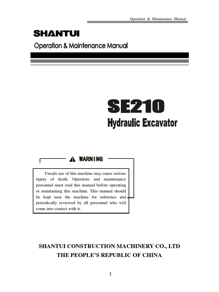 SE210-operation and Maintenance Manual PDF | PDF | Valve | Engines