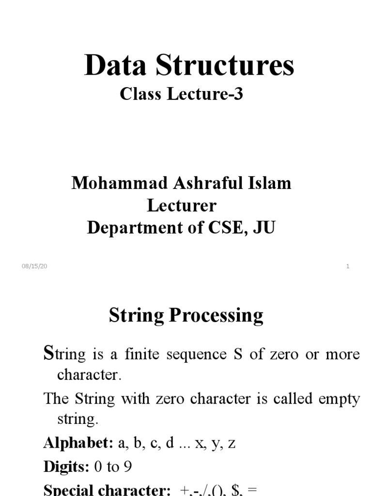 Data-Structures-Lecture 3 | PDF | String (Computer Science) | Discrete ...