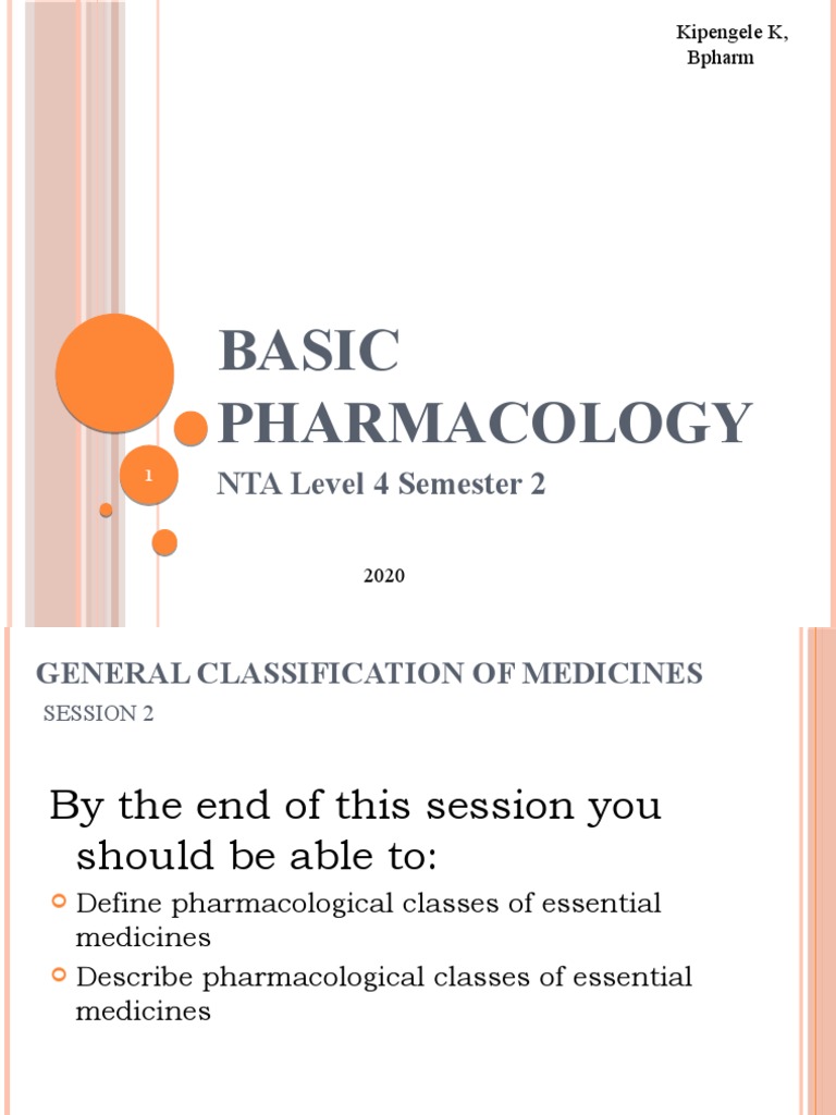 Basic Pharmacology: NTA Level 4 Semester 2 | PDF | Drugs | Pharmacology