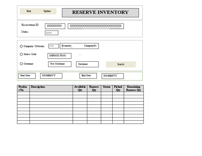 Reserve Inventory UI Mockup New | PDF
