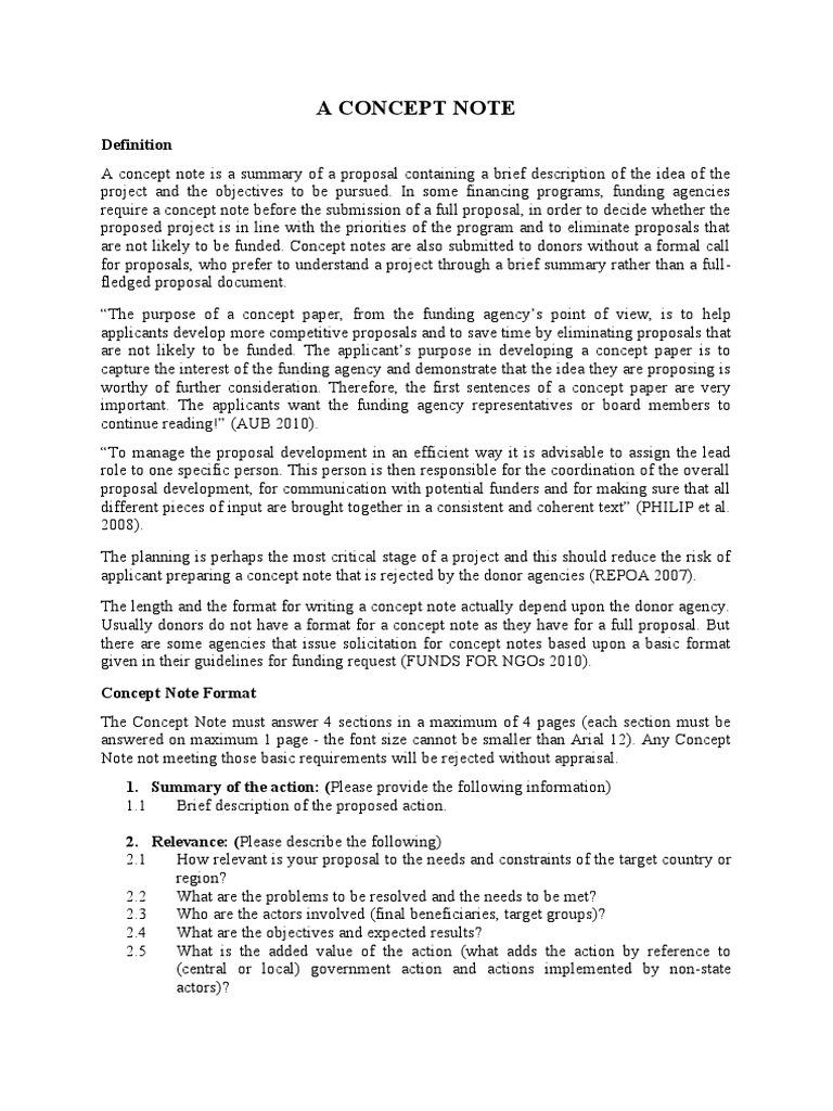 A Concept Note | PDF | Cost | Business