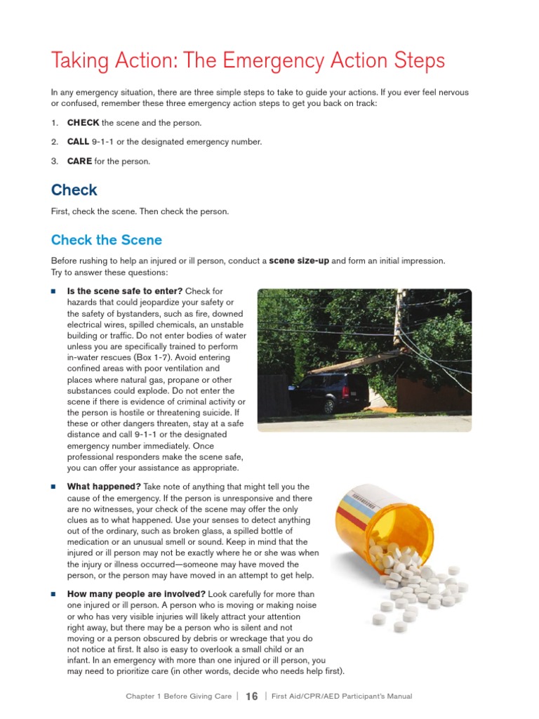 Emergency Action Steps | PDF | Emergency | First Aid