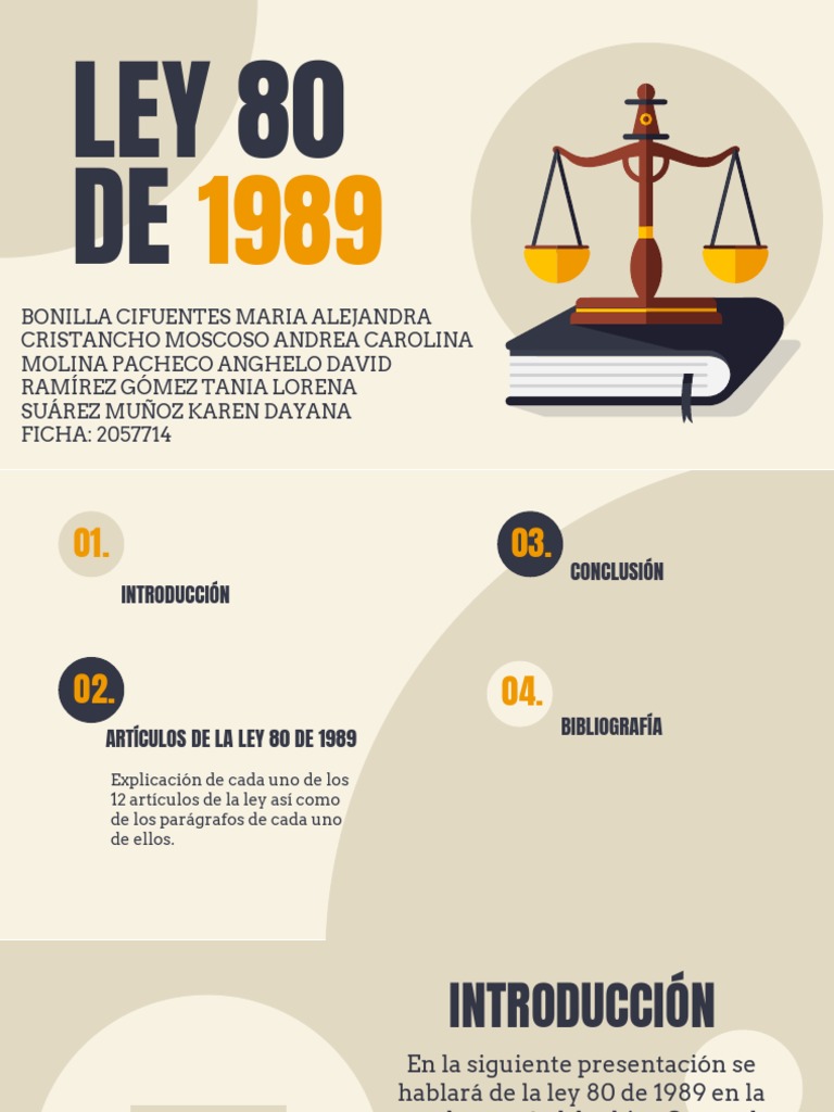 Ley 80 de 1989 | PDF | Colombia | Gobierno