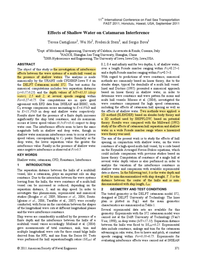 (Catamaran) Effects of Shallow Water On Catamaran Interference CFD ...