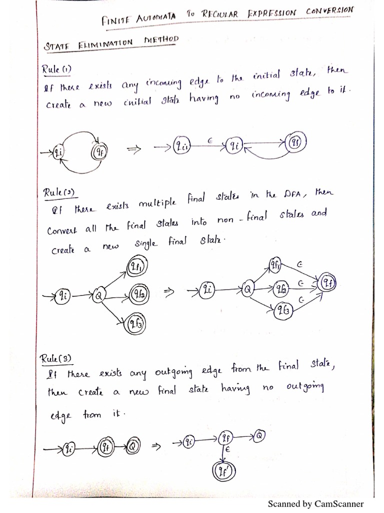 State Elimination Method - FA To RE Conversion | PDF