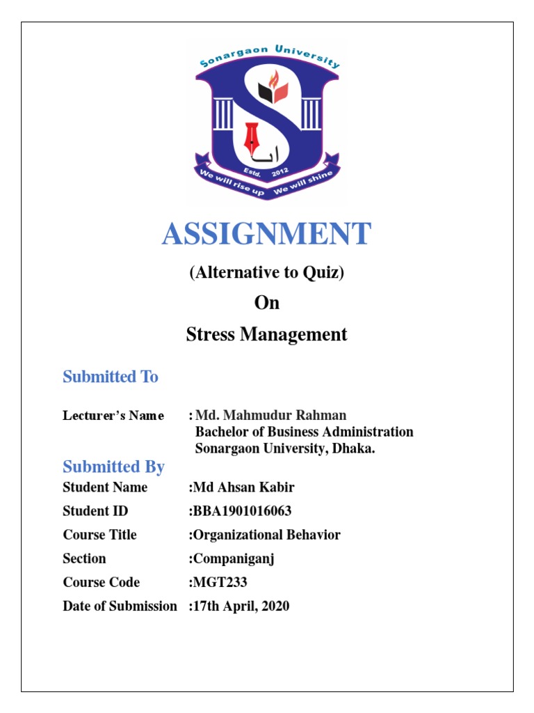 Quiz-Cover Page - Ahsan | PDF