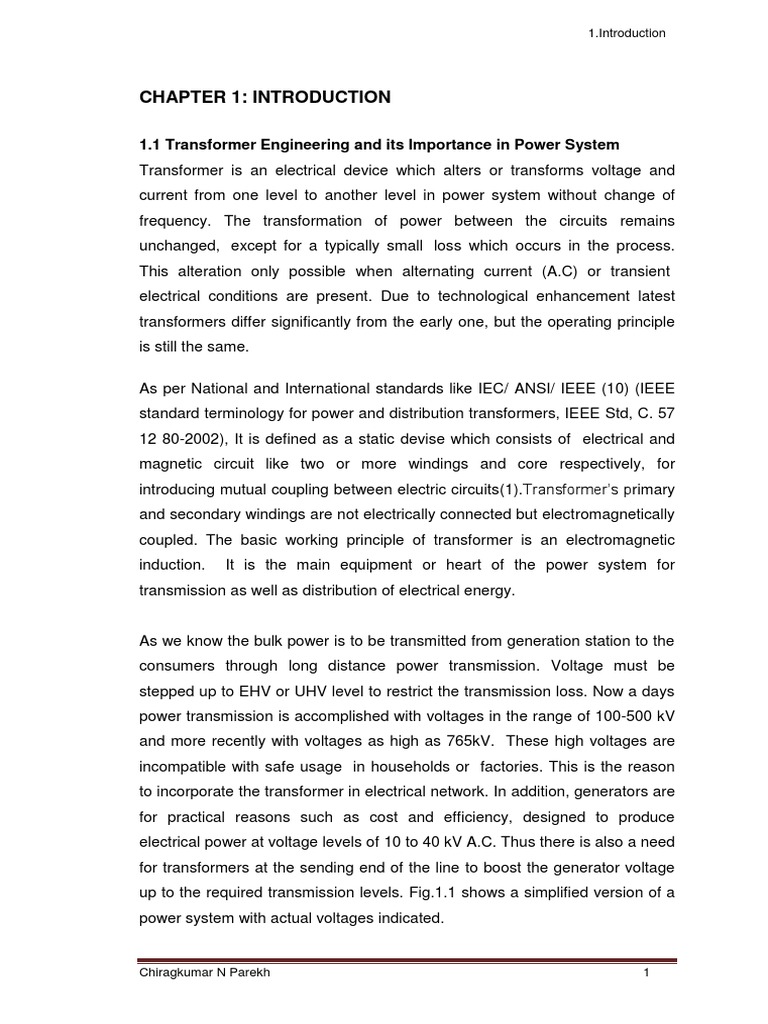 Chapter 1: Introduction: 1.1 Transformer Engineering and Its Importance ...