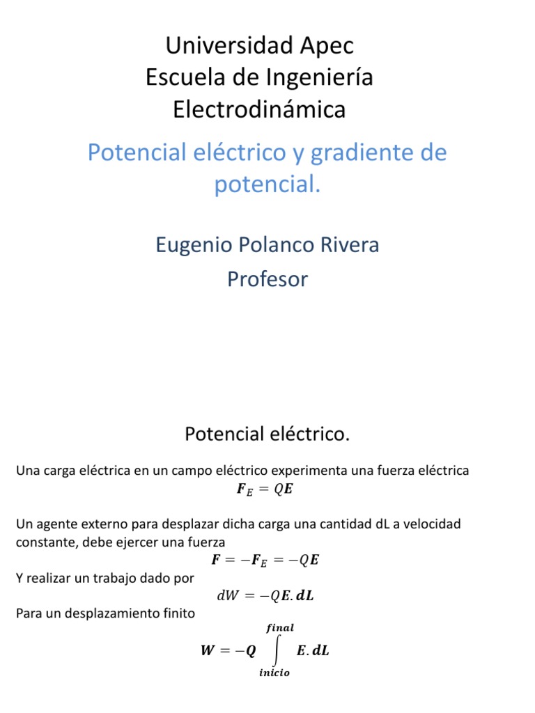Gradiente de Potencial | PDF | Degradado | Campo eléctrico