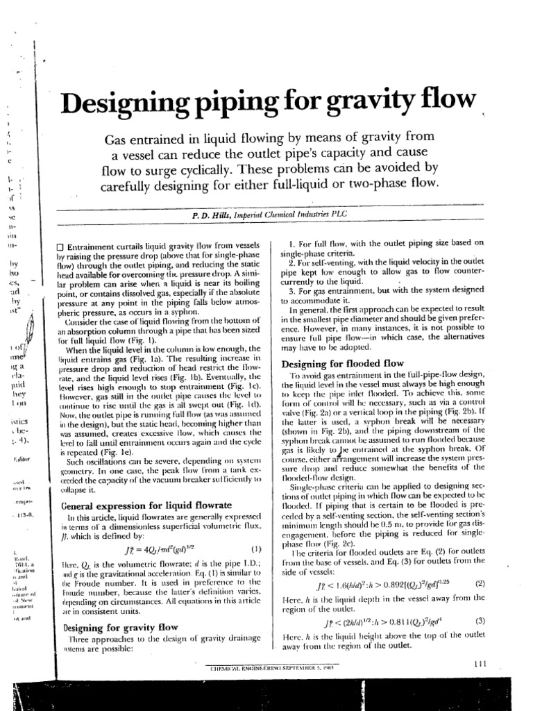 Designing Piping For Gravity Flow. PD Hills | PDF | Nature