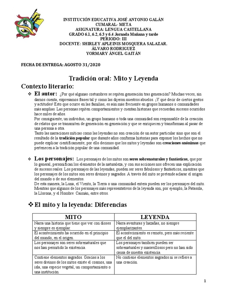 Guia 1 G6 P3 | PDF | Leyendas
