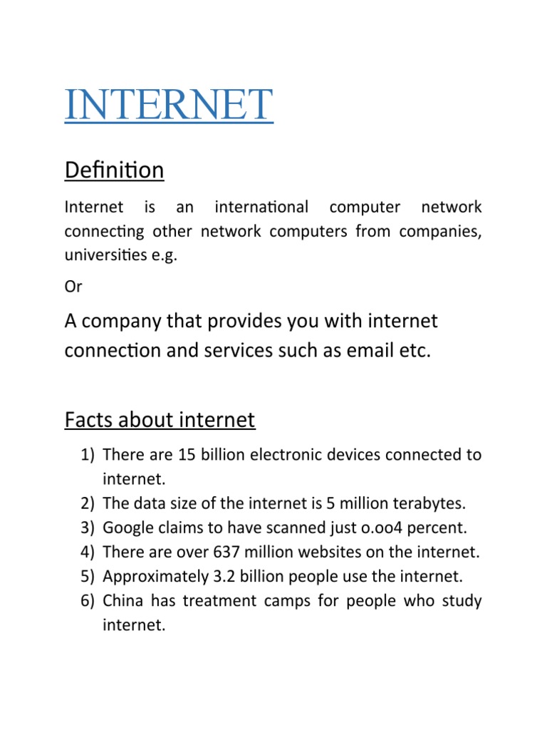 Facts About Internet | PDF