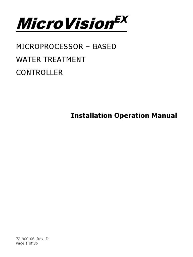 Microvision: Microprocessor - Based Water Treatment Controller | PDF ...