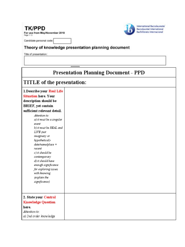 TOK Presentation Planning Guide | PDF | Art