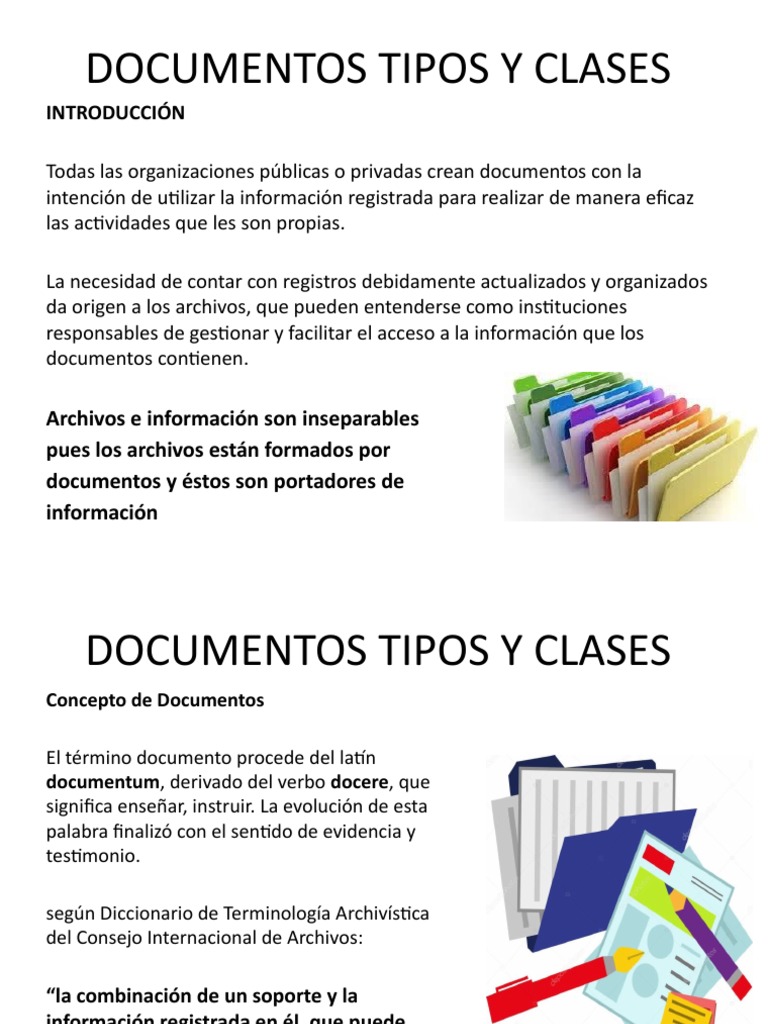 Documentos Tipos y Clases | PDF | Documento | Archivo de computadora