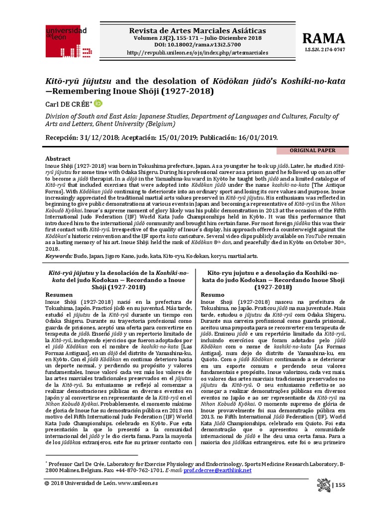 Kitō-Ryū Jūjutsu and The Desolation of Kōdōkan Jūdō's Koshiki-No-Kata ...
