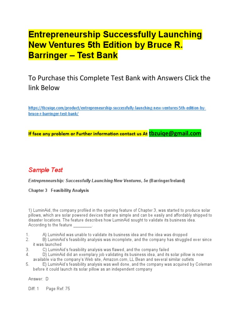 Entrepreneurship Successfully Launching New Ventures 5th Edition by ...