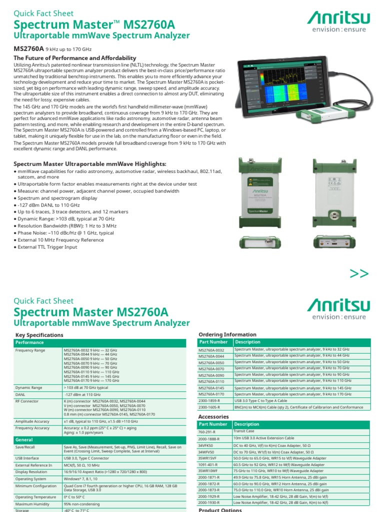 Spectrum Master MS2760A | PDF | Hertz | Radio Technology