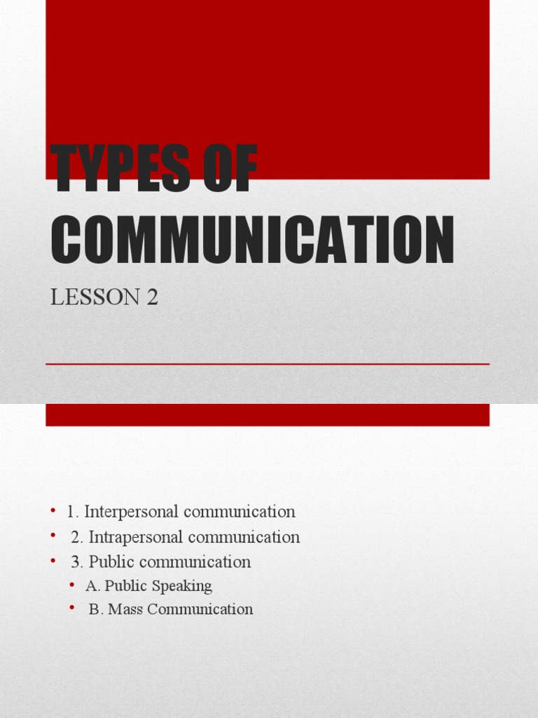 Types of Communication | PDF | Communication | Cognition