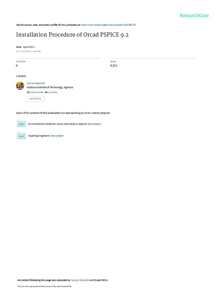 Installation Procedure of Orcad PSPICE 9.2: April 2014 | PDF | Computer Aided Design | Computing